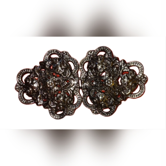Vintage | Accessories | Vintage Victorian Lace Look Gunmetal Color Belt ...